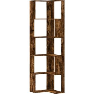 vidaXL Vidaxl - Bibliothèque dangle à 5 niveaux chêne fumé bois dingénierie