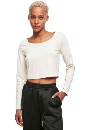 Urban Classics Damen Ladies Organic Cropped Longsleeve T-Shirt, Whitesand, M EU