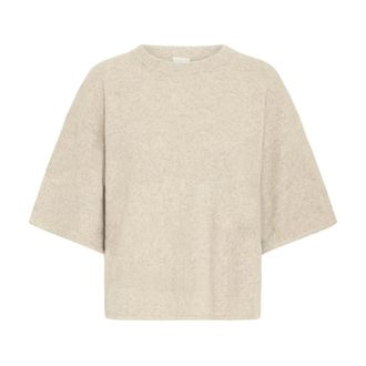 Ichi Ichi, Femme, Tops, Beige, Taille: 46 FR Pull en Tricot Doux M&eacute;lange Avoine