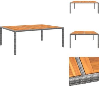 vidaXL Gartentisch 200x150x75 cm Akazienholz und Poly Rattan Grau - Gartentisch - Outdoor-Tisch - Terrassenmöbel - Gartenmöbelset - Esstisch