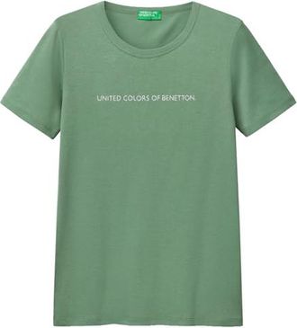 Benetton T- Shirt 3ga2e16a2, Vert, L Femmes