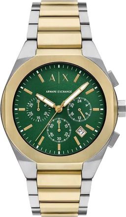 A|X Armani Exchange montre &agrave; bo&icirc;tier rond 42 mm - Vert
