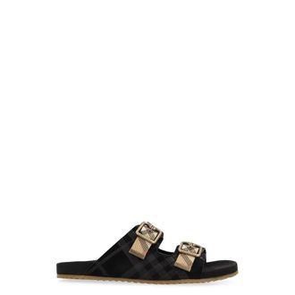 Burberry Plaid Buckle Slide Sandalen - - Shoes - Herren - Schwarzk - 40 EU