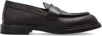 Emporio Armani Homme, Chaussures, Brun, Taille: 43 1/2 EU Mocassins en cuir grain&eacute;