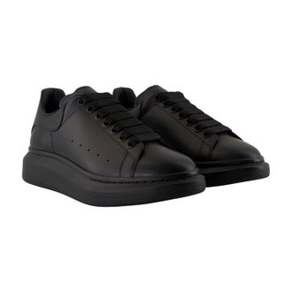 Alexander McQueen Mens Oversize Leather Sneaker Black Calfskin