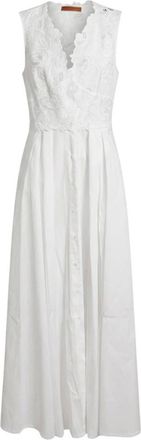Ermanno Scervino Femme, Robes, Blanc, Taille: 38 FR Floral Openwork Lace Maxi Dress