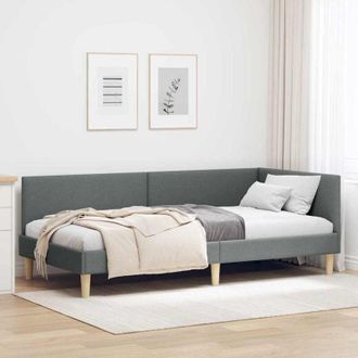 vidaXL Cadre de lit dangle avec t&ecirc;te de lit Gris fonc&eacute; 80 x 200 cm vidaXL