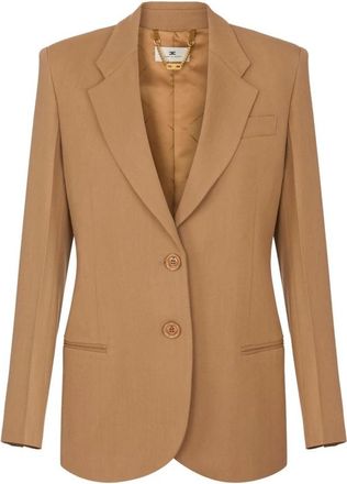 Elisabetta Franchi Flie&szlig;ender Gabardine-Blazer - - Jackets - Damen - Braun - 2XL