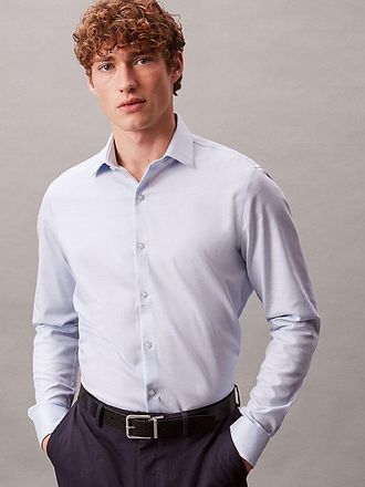 Calvin Klein Schmales Hemd Aus B&uuml;gelfreier Stretch-baumwolle - Navy - Herren - 37