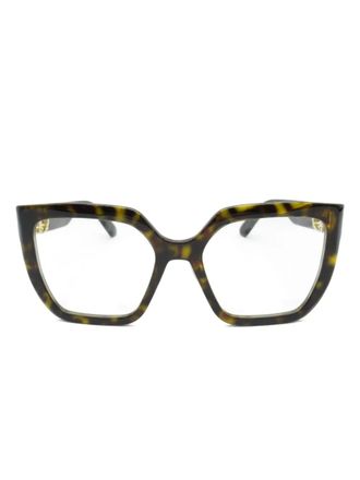 Dior lunettes de vue à effet écailles de tortue (années 2020) - Marron