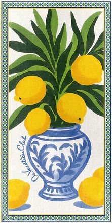 On Vacation Handtuch aus einem Baumwoll-Mix mit Zitronen-Print in