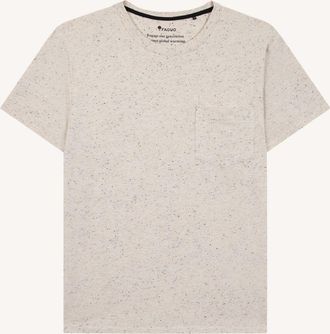 Faguo T-shirt écru & bleu marine coton - OLONNE