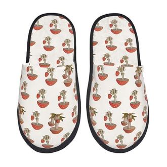 Generic Champignons Rouges Homme Femme Chaussures De Maison Doux Slippers Peluche Chaussons Pour Ext&eacute;rieur Int&eacute;rieur Hiver M