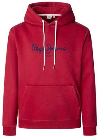 Pepe Jeans London Macbeth Plain Hoodie Maillot de surv&ecirc;tement, Rouge (Rugby Rouge), XL Homme