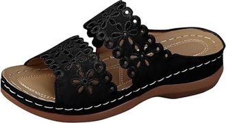 Generic Cocila Sandale Orthop&eacute;Dique Femmes Beach Slope Heel Slippers Hollow Casual Bottom Shoes Sandals Sandales Cuir Sandales Randonn&eacute;E &Eacute;T&eacute; Chaussures Orthop