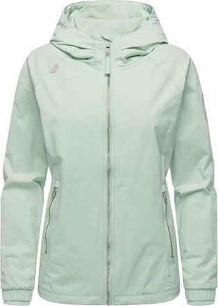 Ragwear Dizzea Veste de transition l&eacute;g&egrave;re pour femme Veste fonctionnelle courte imperm&eacute;able et respirante avec capuche r&eacute;glable Tailles XS &agrave; XXL, menthe, XXL
