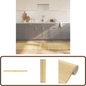vidaXL Teppich Rechteckig Hell Natur 70x1000 cm Bambus - Bambus Teppich - Naturfaser Teppich - Wohnraum Teppich - Flur Teppich - Lange Teppiche