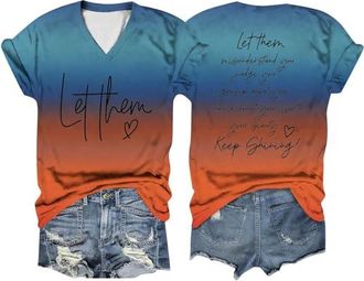 Generic T-shirt d&eacute;t&eacute; pour femme avec inscription &laquo; Let Them Misunderstand You &raquo; 2025 - Coupe ample - Style d&eacute;contract&eacute; - Impression graphique - Changement de 