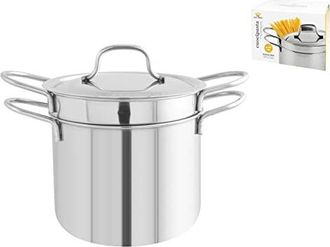 Royal Norfolk Royal Norfolk 9411018 Nudelkocher, Edelstahl/Edelstahl, mit Korb und Deckel, 19 cm, Edelstahl