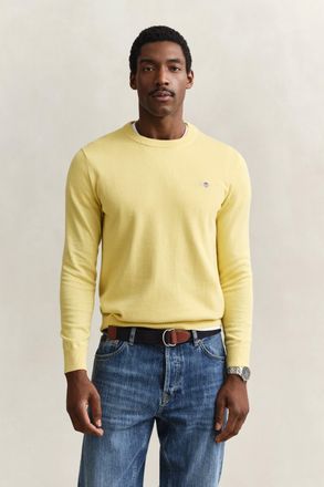 GANT Herren Rundhalspullover aus Baumwolle (XXXL) LIGHT MUSTARD Gelb