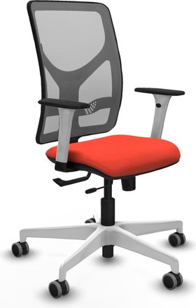 Piqueras y Crespo B&uuml;rostuhl in Orange, mit wei&szlig;en und schwarzen Armlehnen, h&ouml;henverstellbare Lendenwirbelst&uuml;tze, ausgestattet mit Syncro/Traslack und Schneideschaum, Gr