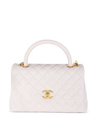 Chanel sac &agrave; main Coco m&eacute;dium (2020) - Tons neutres