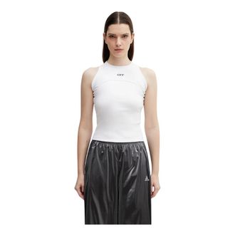 Off-white D&eacute;bardeur c&ocirc;tel&eacute; Off Stamp - Femme - Tops - Blanc - Taille: 40 FR