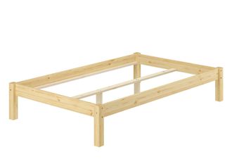 Erst-Holz Bettgestell Kiefer Natur Einzelbett 120x200 Massivholzbettgestell ohne Rollrost 60.35-12 oR