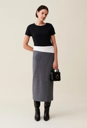 Claudie Pierlot Grauer, gerader Rock