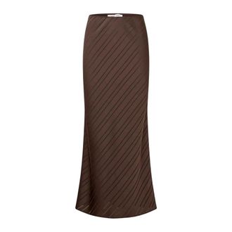 Sams&oslash;e & Sams&oslash;e Satin Maxirock - - Skirts - Damen - Braun - XS