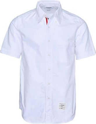 Thom Browne Homme, Chemises, Blanc, Taille: M Oxford Short Sleeve Shirt