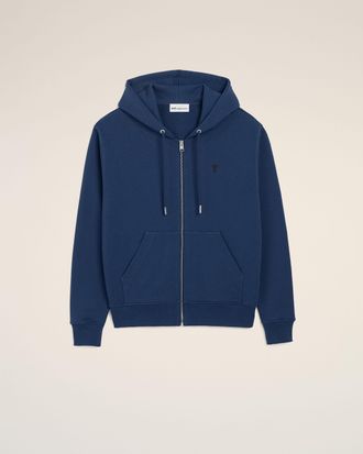 Ami Hoodie Zipp&eacute; Bleu Ami De Coeur en Coton Encre - XXXL - Homme