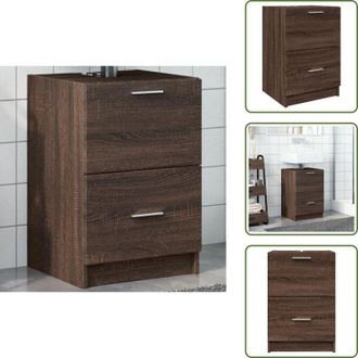 vidaXL Vidaxl - Waschbeckenunterschrank Braun Eichen-Optik 40x37x59 cm - Waschbeckenunterschrank - Badschrank - Badezimmerm&ouml;bel - Holzwerkstoff - Eichen