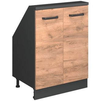 Vicco Armoire sous pente de toit Rion, Anthracite/chêne doré, avec 2 portes, Vicco