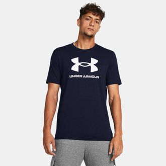 Under Armour Logo Kurzarm-Oberteil für Herren Blau Atlantis / Blau Calm XXL
