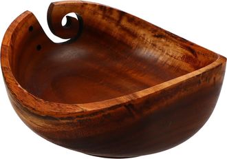 NUOBESTY Garnschale Aus Holz Mit Strick Und Häkelöffnung Natürliche Garnaufbewahrungsschale Für Handarbeiten Leicht Und Verzwicklungsfrei Für Strick Und Bastel