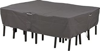 Classic Accessories Ravenna Gartenmöbel Abdeckung Mit Kordelverschluss, Wasserdicht, Für Gartentisch & Stühle, Rechteckig - XL (223,52 Cm L X 147,32 Cm B X 58,42 Cm H) Da