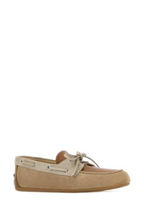 Miu Miu Womens Multicolor Leather And Suede Loafers Ecrucannella Mocassini