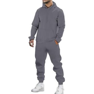 Generic Surv&ecirc;tement de loisirs pour homme - En coton m&eacute;lang&eacute; - Avec sweat &agrave; capuche et pantalon de jogging - Pour les loisirs, le sport, le fitness, la vie qu