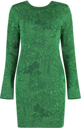 Givenchy Lurex-Minikleid aus Blumenjacquard - Gr&uuml;n