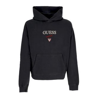Guess Schwarzer Logo-Hoodie Langarm - - Sweatshirts & Hoodies - Herren - Schwarzk - XL