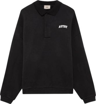 Autry Femme, Sweatshirts et sweats &agrave; capuche, Noir, Taille: 38 FR College Polo SweaT-shirt