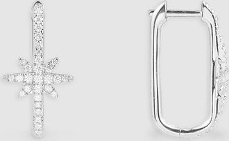 APM Monaco Boucles doreilles Météorites Rectangulaires Argent