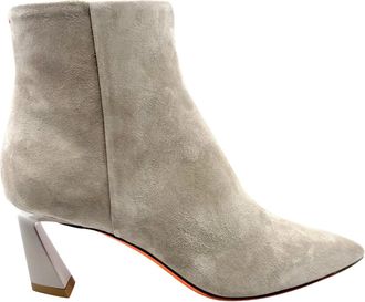 Santoni Femme, Chaussures, Beige, Taille: 37 1/2 EU Bottine &agrave; Talon en Velours