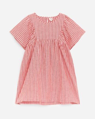 Arket Kleid Aus Baumwolle Und Leinen -Rot