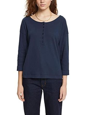 Esprit 082ee1k337 T-Shirt, 400/bleu Marine, L Femme