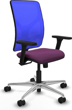 Piqueras y Crespo B&uuml;rostuhl mit 3D-Armlehnen, h&ouml;henverstellbare Lendenwirbelst&uuml;tze, ausgestattet mit 3 Positionen und Schneideschaum, Blau/Violett