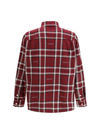 Gucci Tartan Cotton Jacquard Shirt - Bordeaux