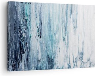 Arttor Bilder auf Leinwand Abstraktion Prellung Blau Leinwandbild 70x50cm Wandbilder Dekoration Wohnzimmer Schlafzimmer Küche Deko Klein Wanddeko Bild Wand K