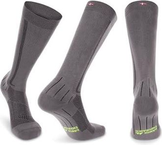 Danish Endurance Chaussettes de Compression 21-26 mmHg, Hommes et Femmes, Unisexes, Lot de 1 ou 2, Gris/Noir, 43-47